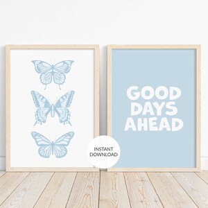 Good Days Ahead Poster Set of 2. Sky Blue Danish Pastel Room Decor ...