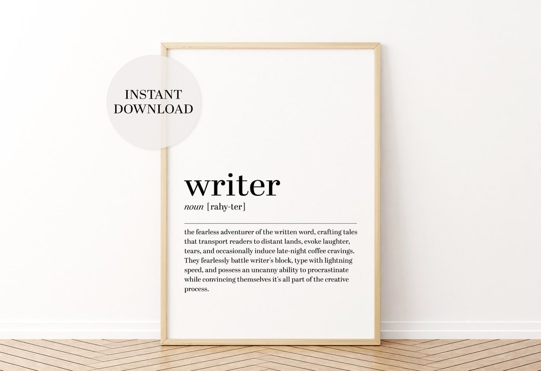 Writer Definition Print. Book Worm Wall Decor. Minimalist Room Decor ...
