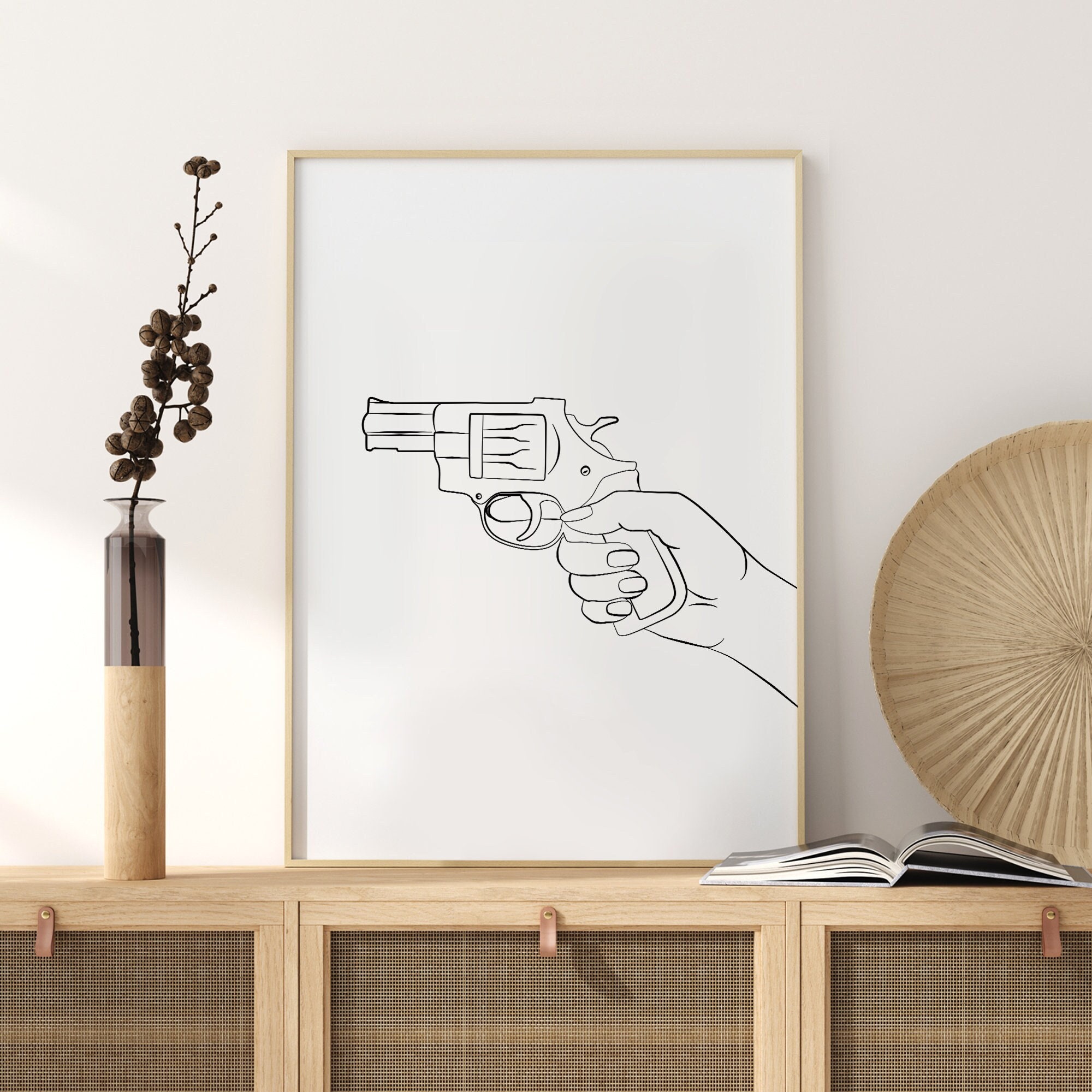 Gun In Hand Drawing