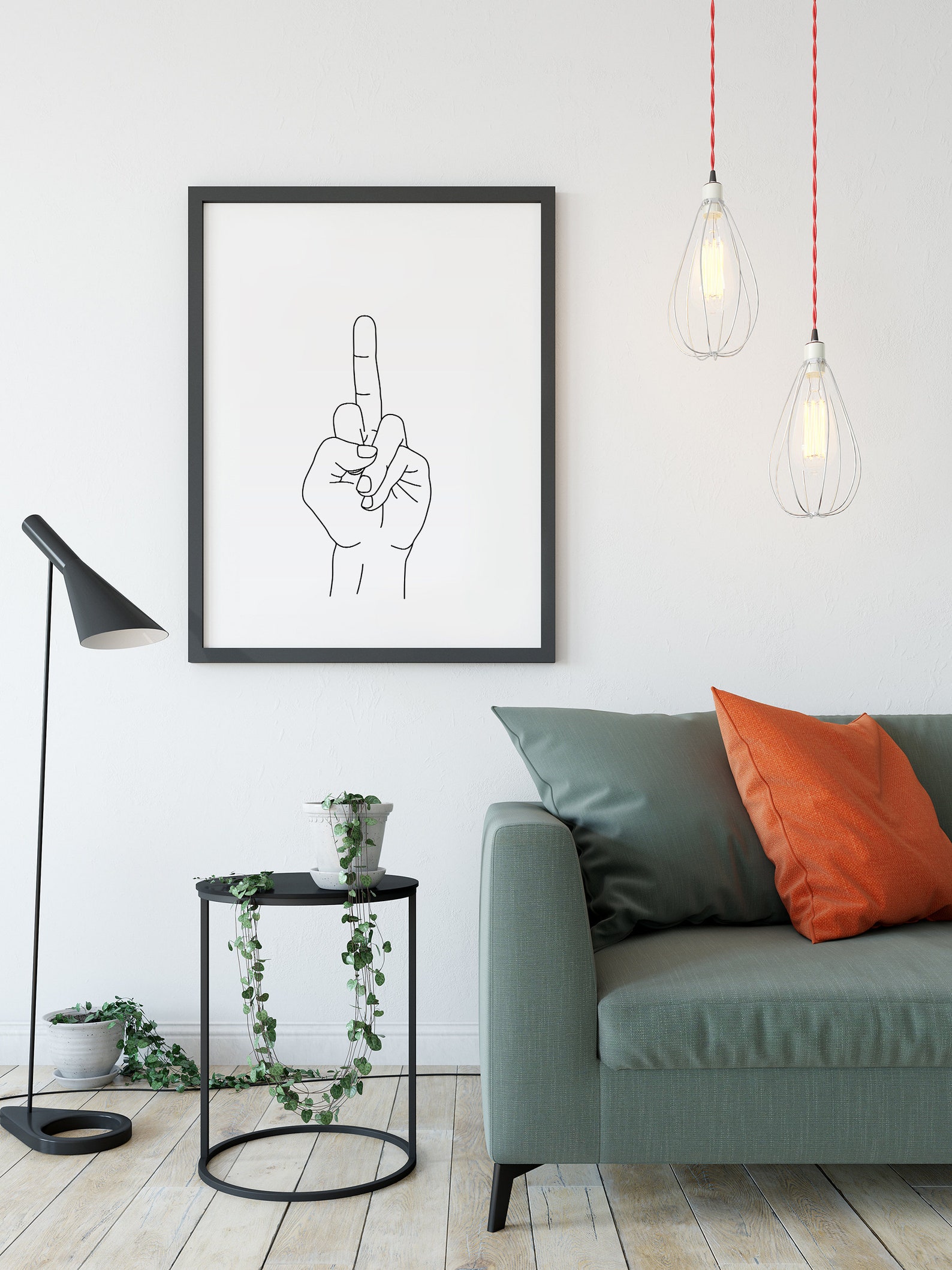 Middle finger line art Hands lines gesture art Rude Finger | Etsy