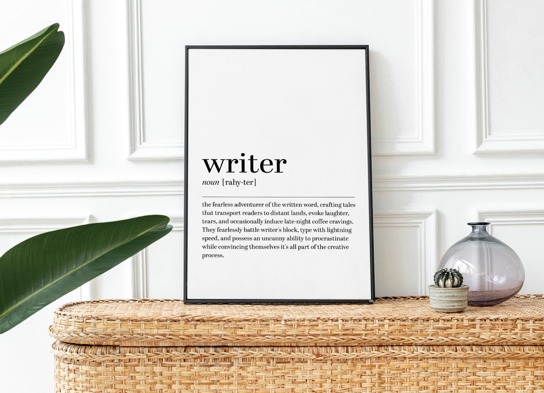 Writer Definition Print: Minimalist Typography Poster (digital Download ...