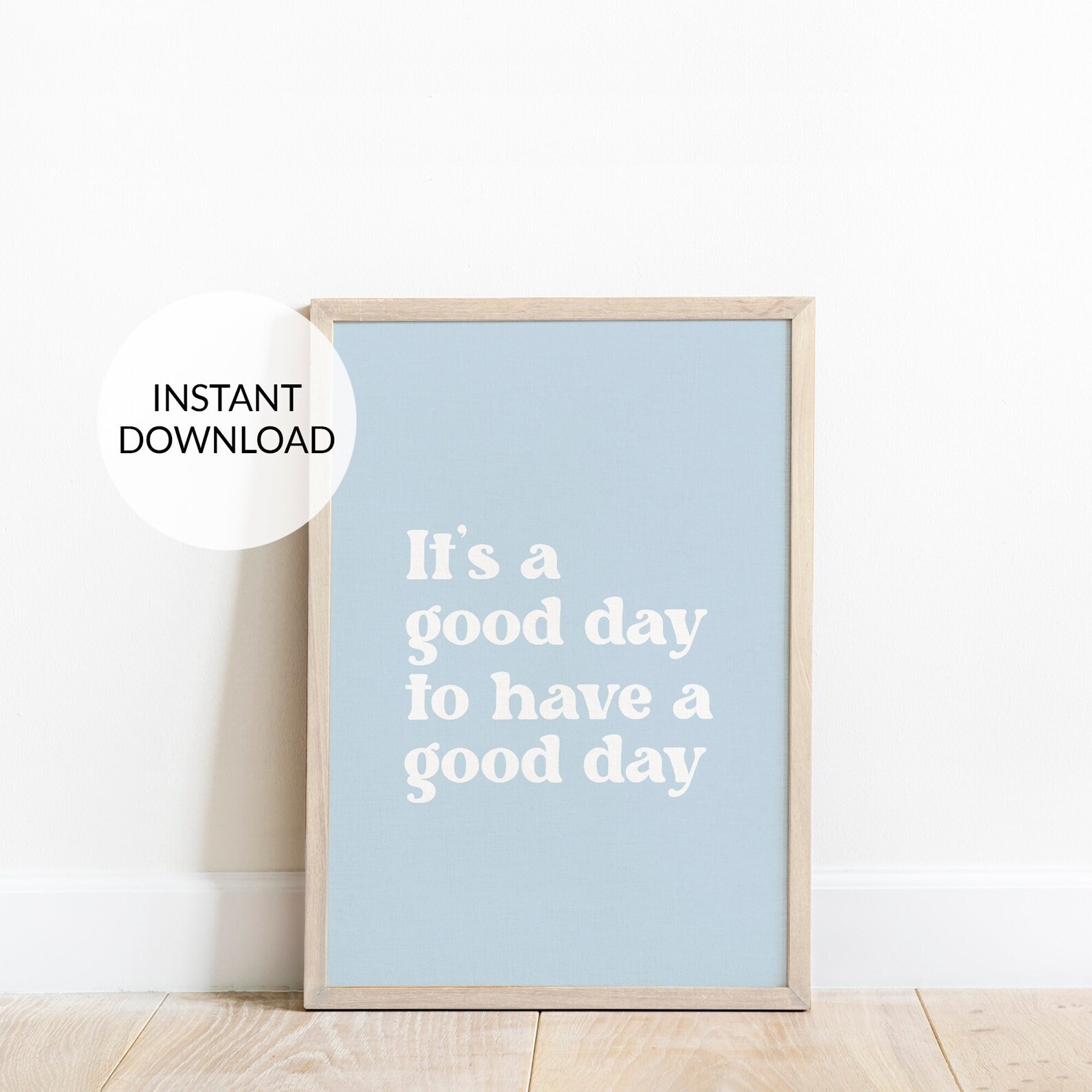 Sky Blue Good Day Poster. Danish Pastel Room Decor Poster. - Etsy