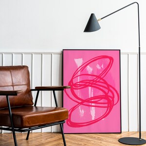 Pink and Red Wall Art. Modern Poster. Pink Home Decor. - Etsy