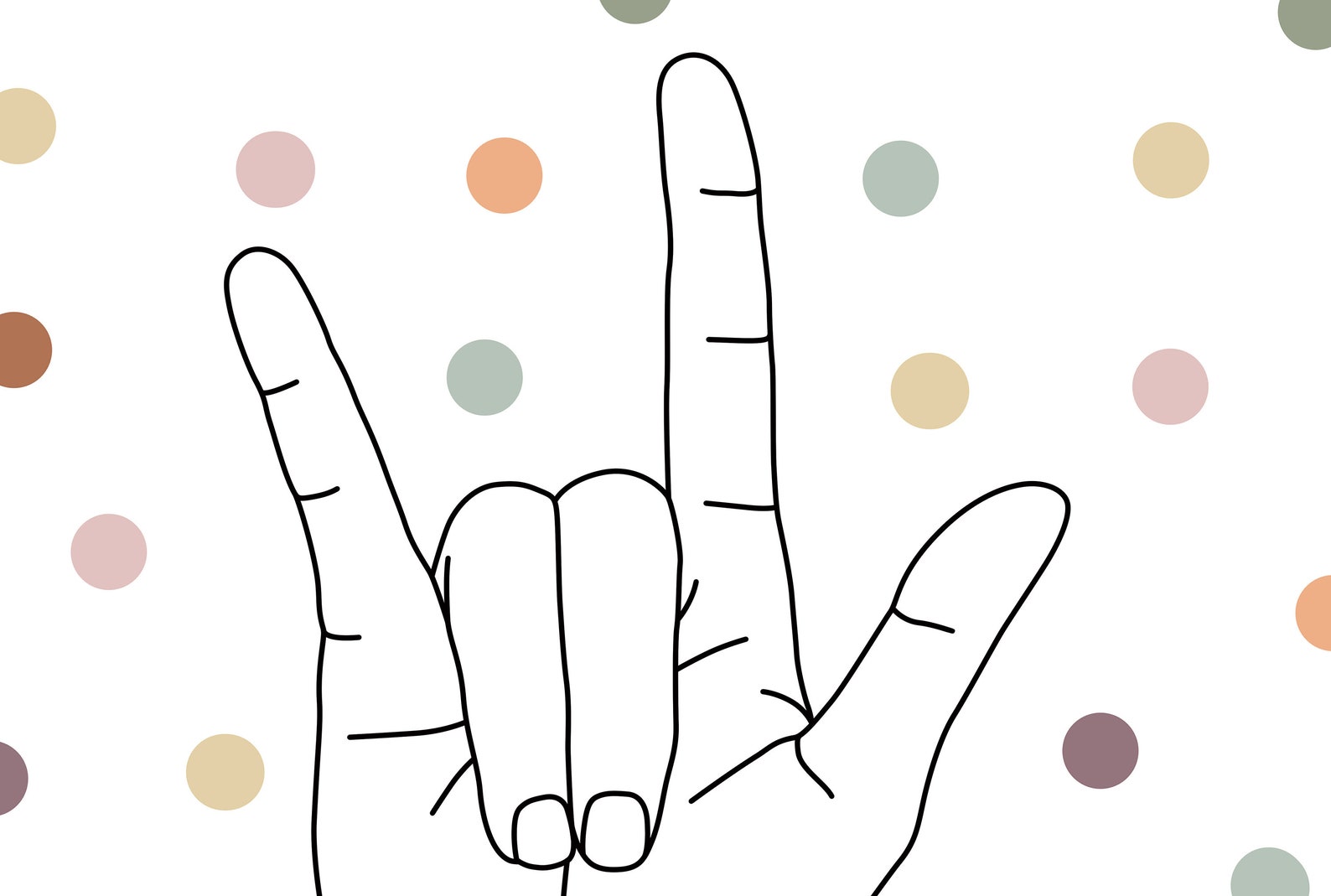 I Love You Sign Language. Line Art. Love Hands Gesture. Boho - Etsy
