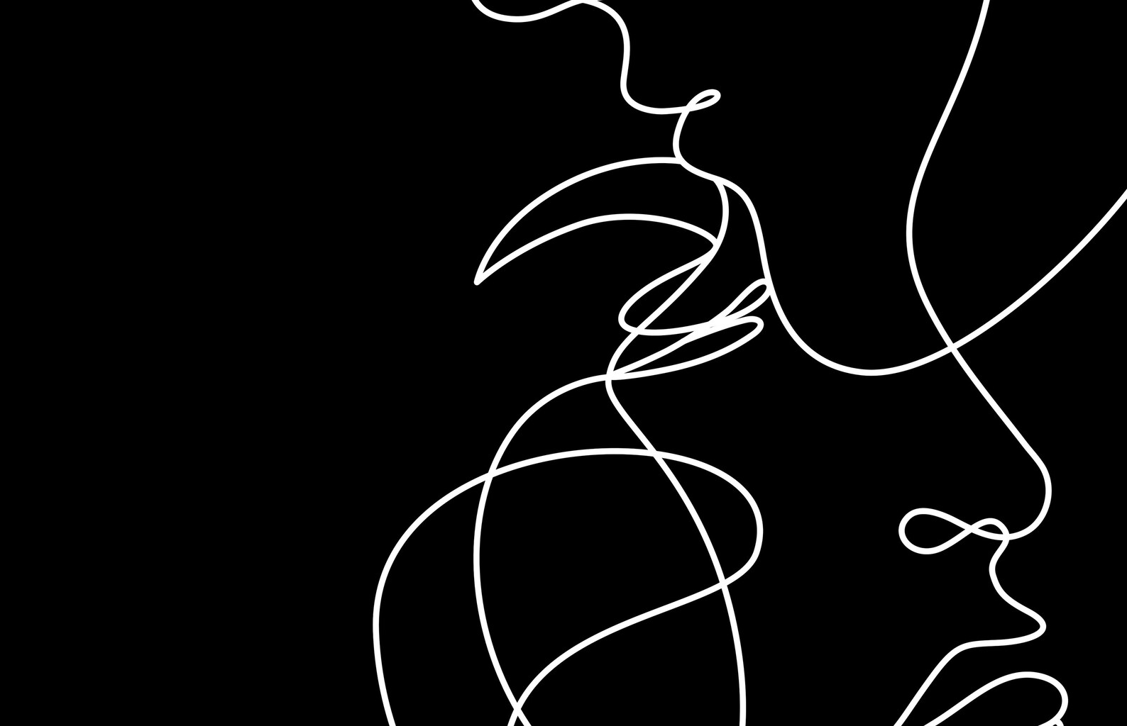 One Line Art. Black Couple Line Drawing. Face Line Art. - Etsy