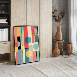 Mid-century Modern Art, Printable Poster, Colorful Wall Decor, Abstract ...