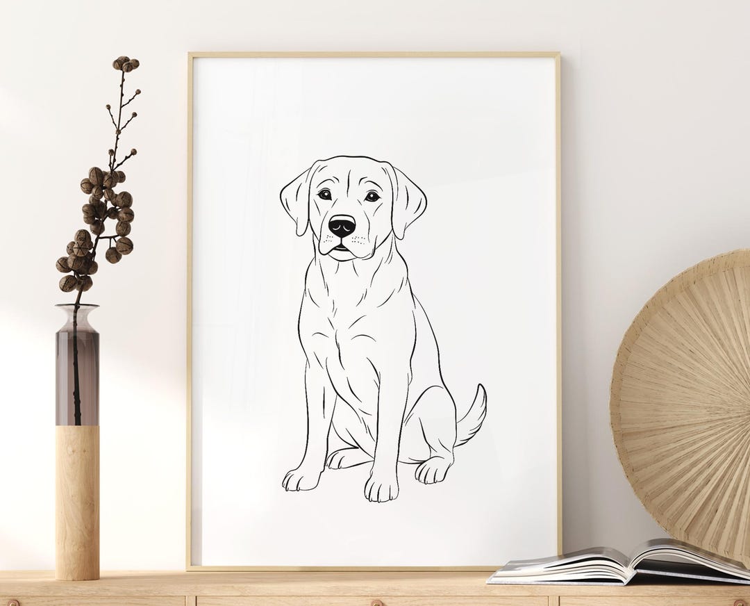 Labrador Line Art Print: Minimalist Dog Sketch (digital Download) - Etsy