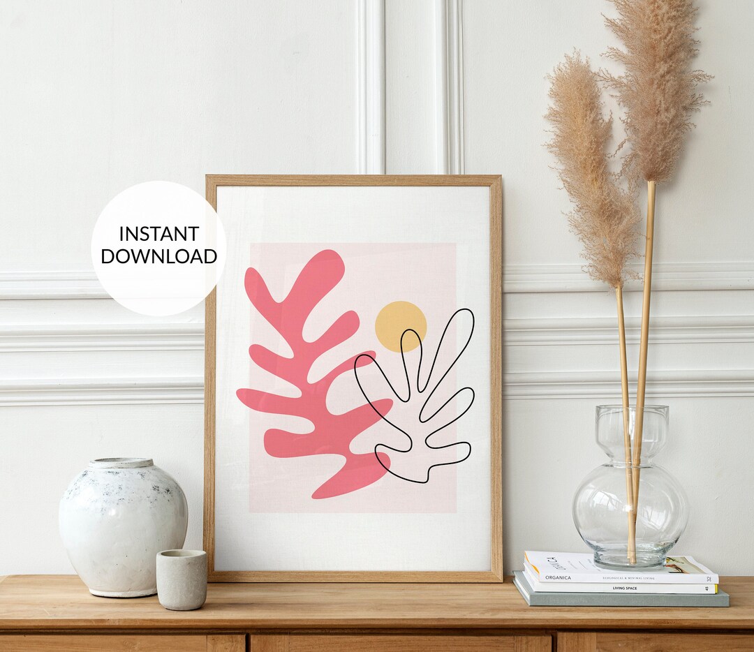 Abstract Pink Print Danish Pastel Room Decor Poster. Pink Dorm Decor ...