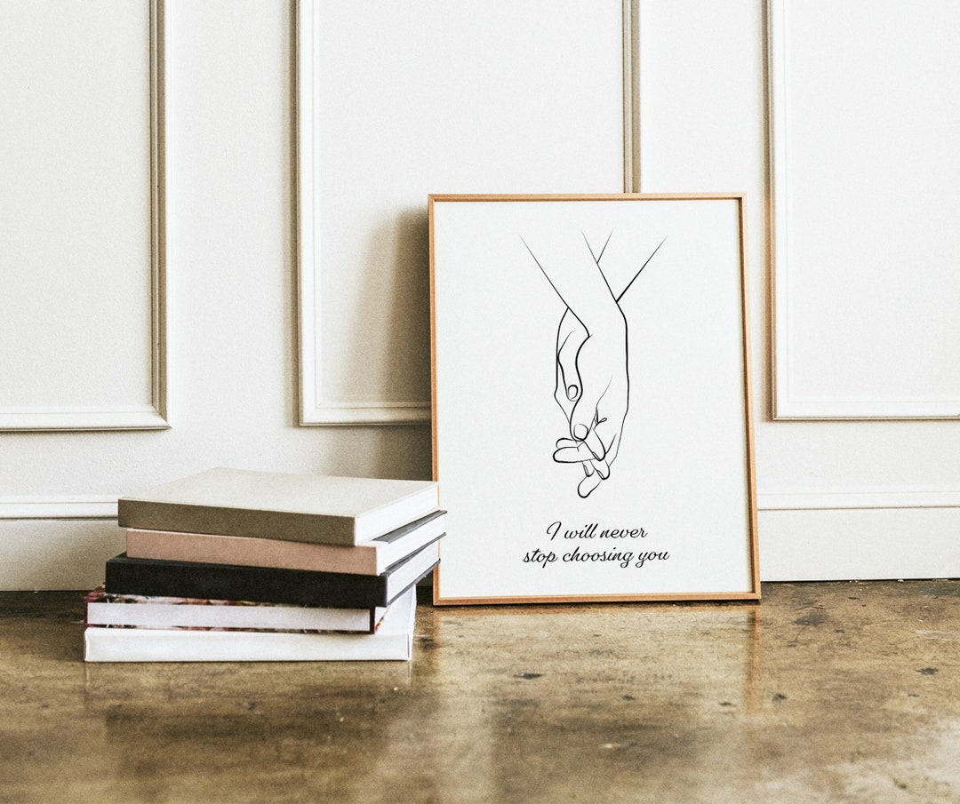 Holding Hands Line Art Print. Line Drawing Poster. Hands Line - Etsy