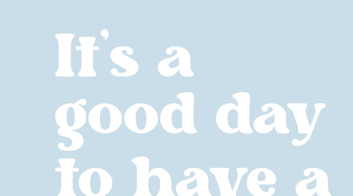 Sky Blue Good Day Poster. Danish Pastel Room Decor Poster. - Etsy