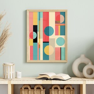 Mid-century Modern Art, Printable Poster, Colorful Wall Decor, Abstract ...