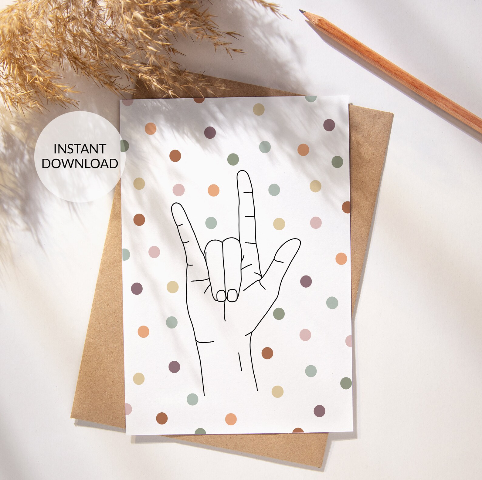 I Love You Sign Language. Line Art. Love Hands Gesture. Boho - Etsy