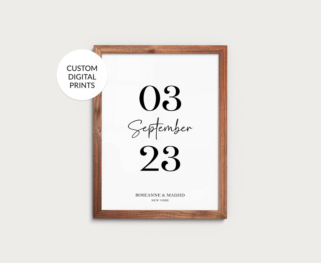 Custom Love Personalized Wedding Date Print Valentine's Day Gift ...