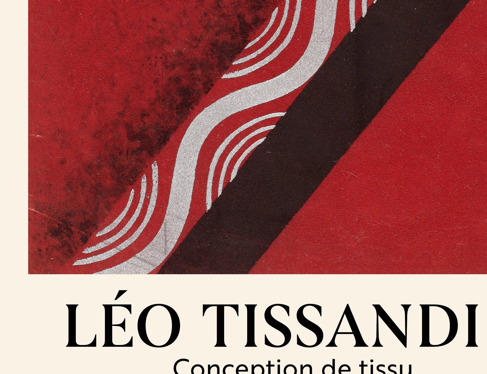 Red Poster. Fabric Design. Mid Century Modern. Red Room Decor. - Etsy