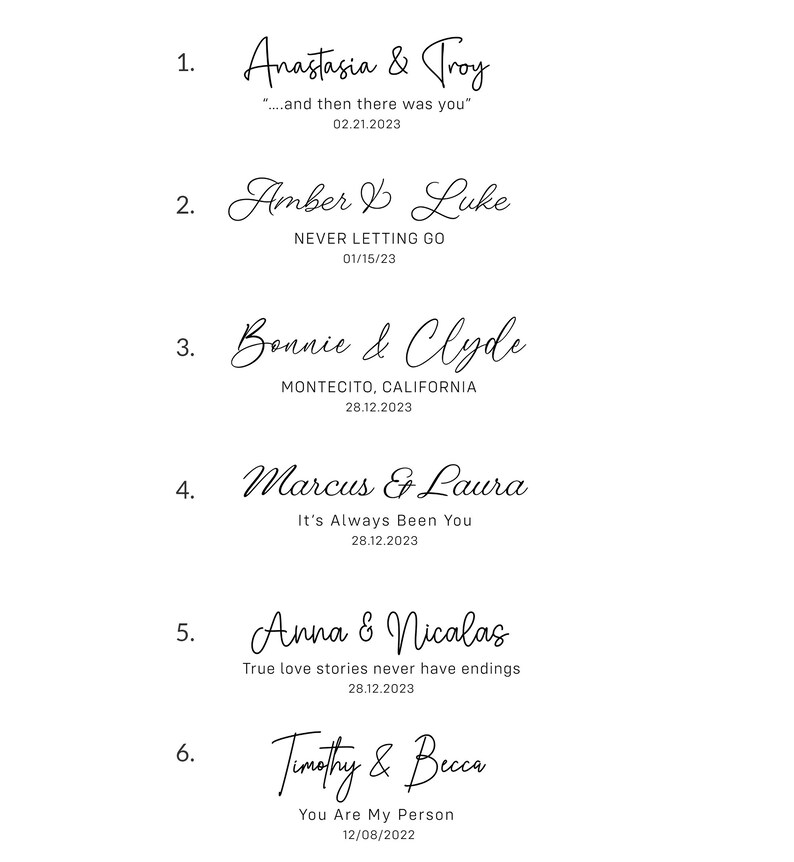 Set of 3 Custom Names Art. Line Drawing Print. Romantic Gift. - Etsy