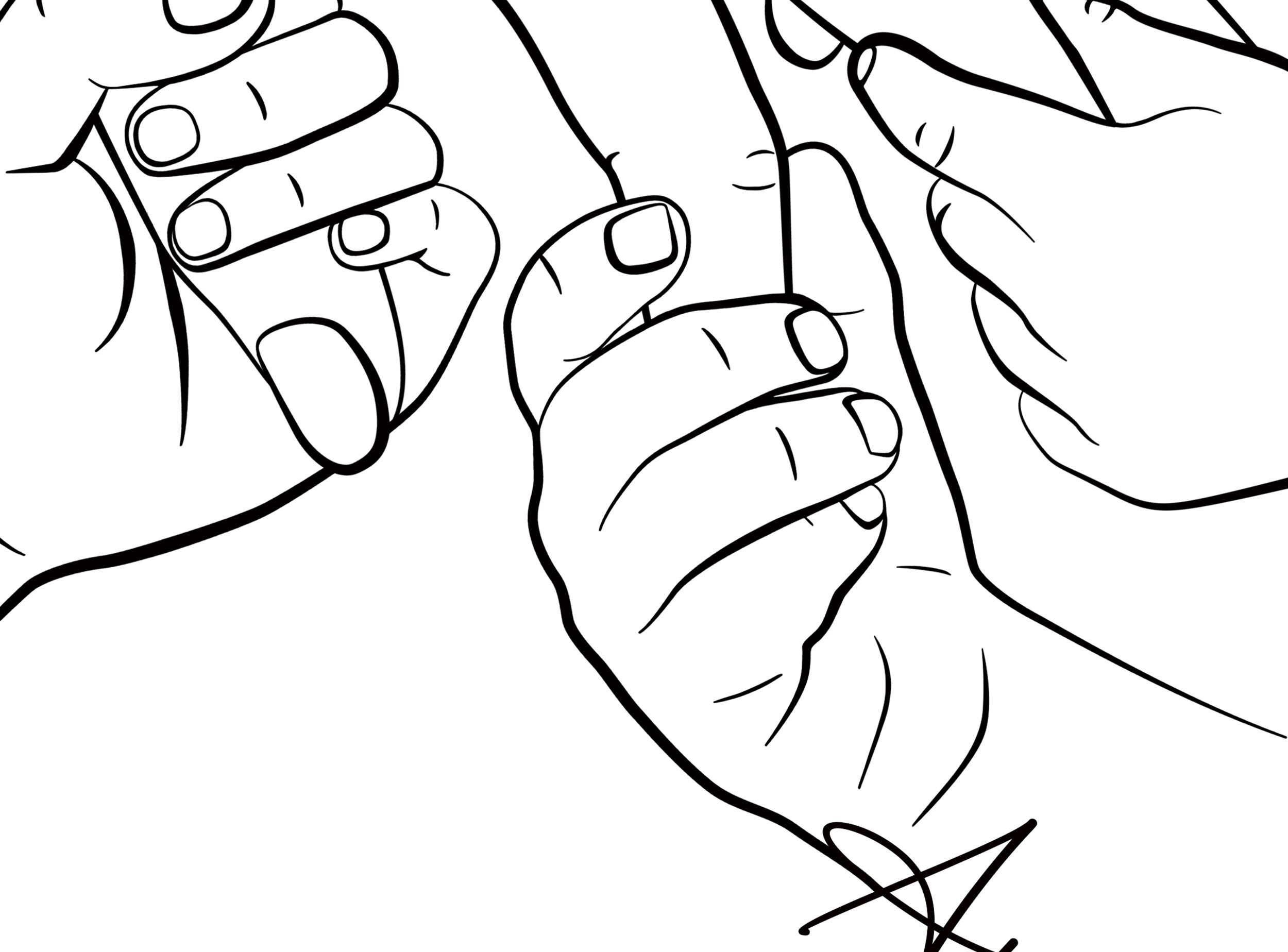 Custom Family Hands Line Art Print, Grandmother Gift, Mom With Kids ...