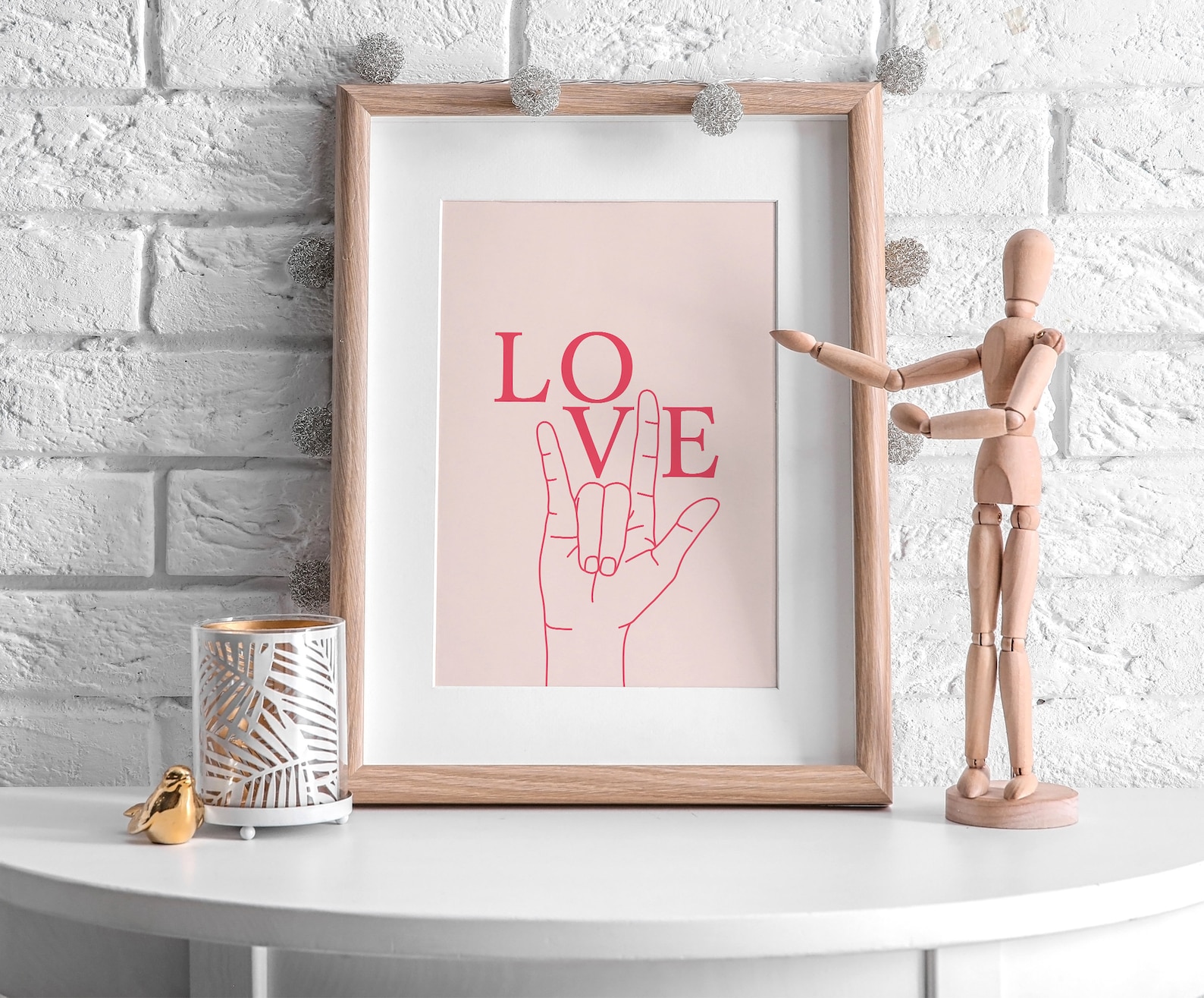 I Love You Sign Language Line Art Love Hands Gesture Pink - Etsy