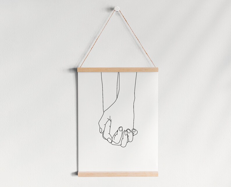Hands Line Art Line Art Line Drawing Print Holding Hands - Etsy
