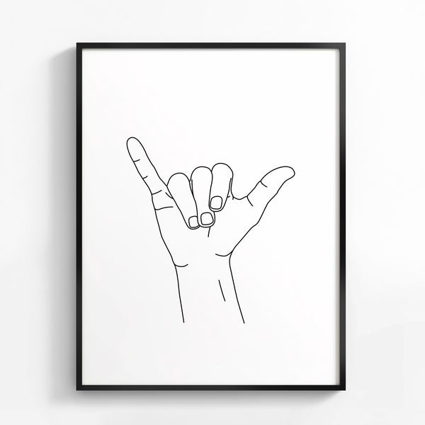 Shaka Sign Print - Etsy