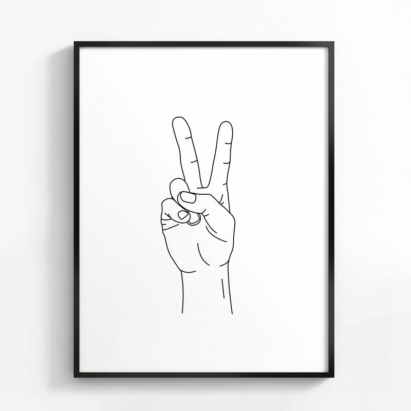Hand Peace Sign - Etsy