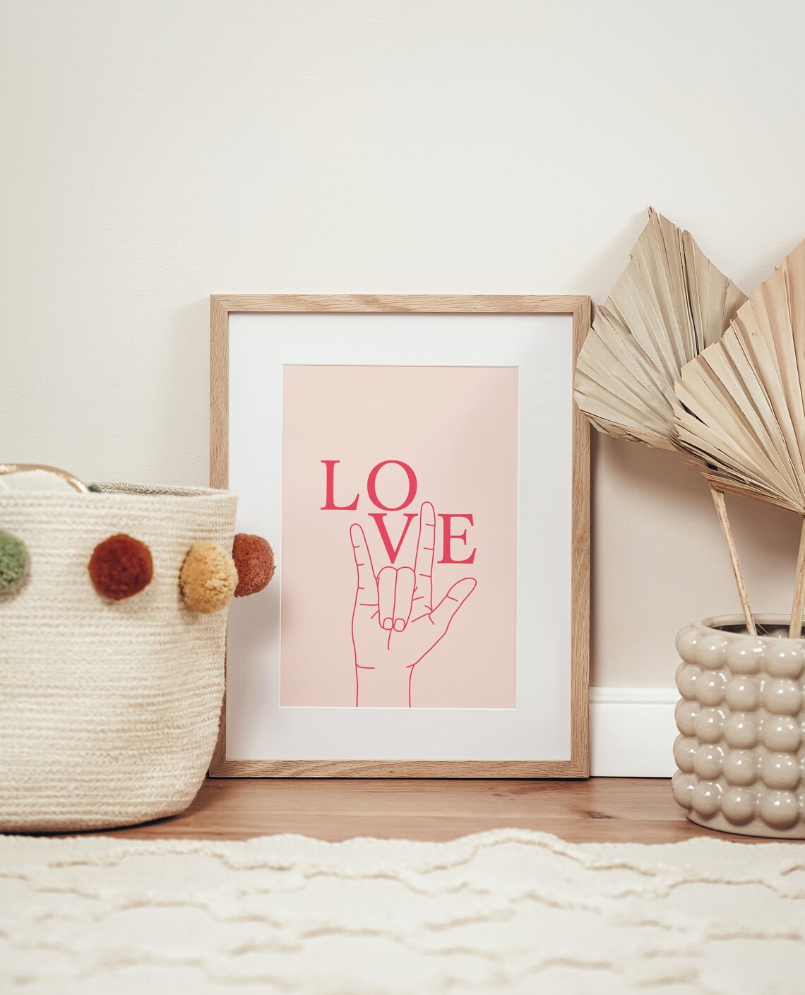 I Love You Sign Language Line Art Love Hands Gesture Pink - Etsy