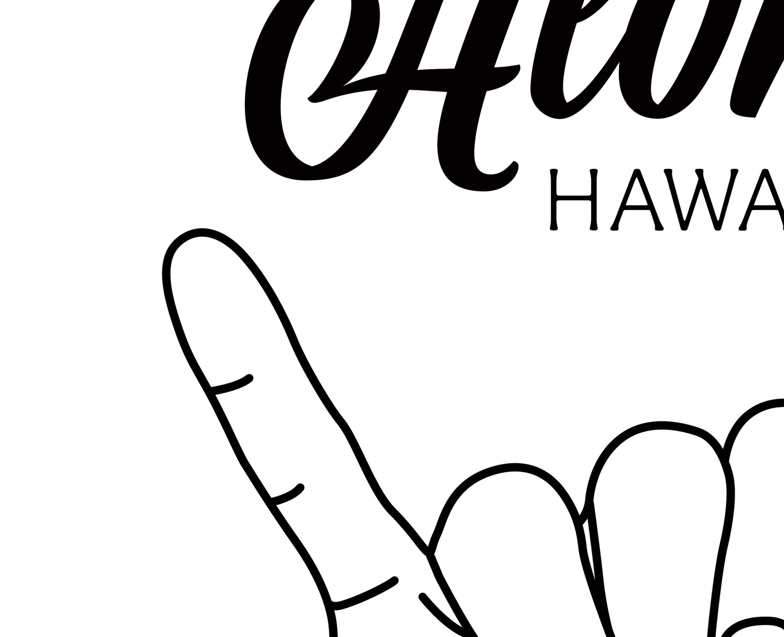 Hawaii Shaka Hand Line Drawing Print Shaka Sign Hands Line - Etsy