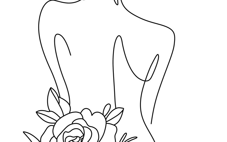 Female Body Line Art. Woman Line Art. Line Drawing Print. - Etsy