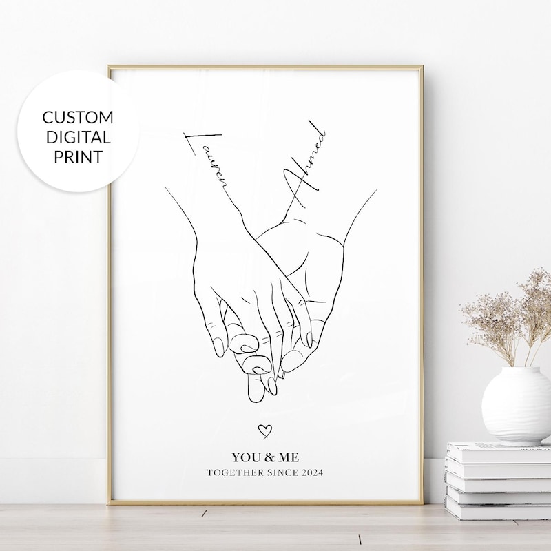 Holding Hands Line Art - Etsy