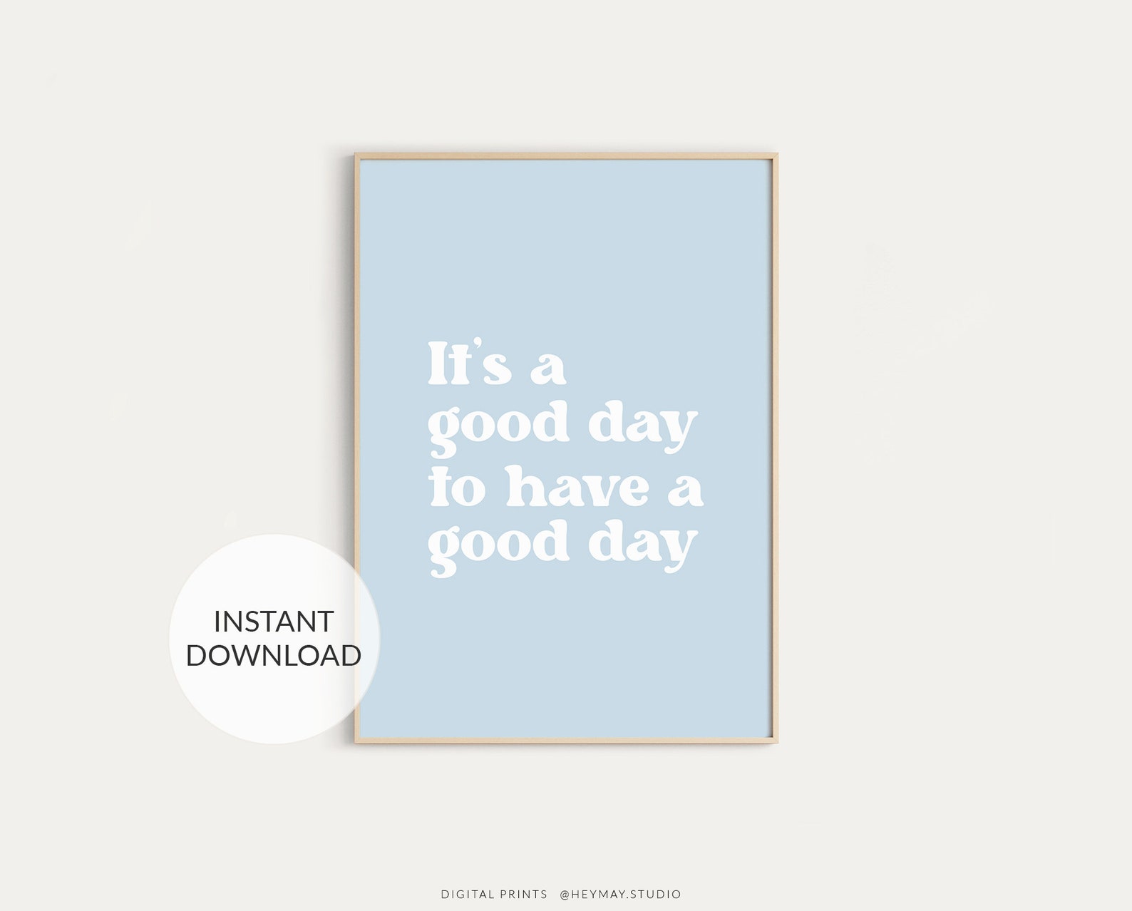 Sky Blue Good Day Poster. Danish Pastel Room Decor Poster. - Etsy