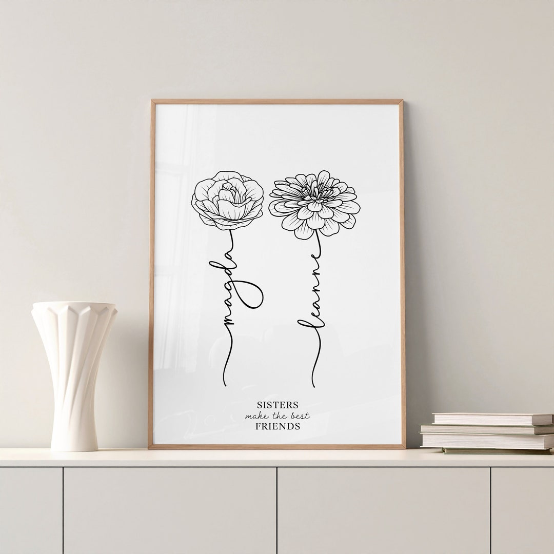 Sisters Custom Print. Personalized Sister. Custom Friends Print Gift ...