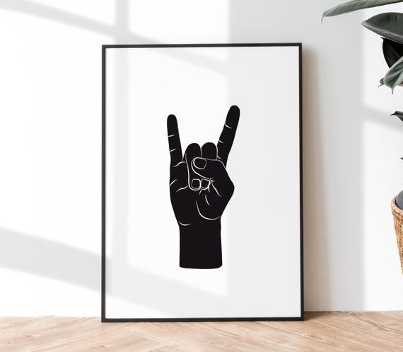 Rock Hand Sign Drawing