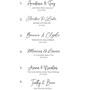 Set of 3, Custom Names Art. Line Drawing Print. Romantic Gift. Couple ...