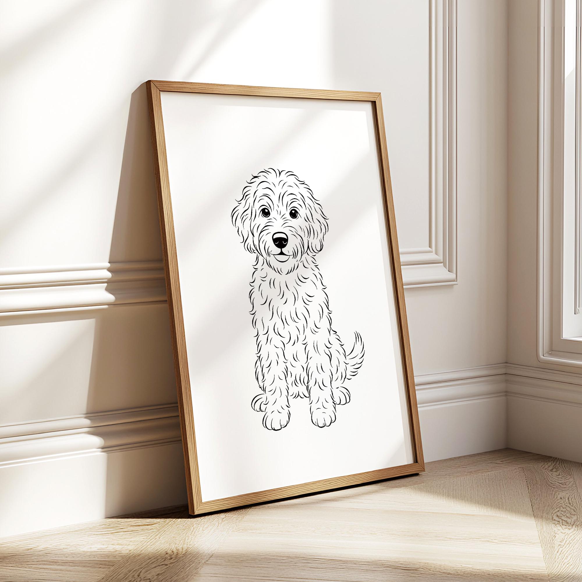 Doodle Dog Line Art Print: Minimalist Labradoodle, Goldendoodle ...