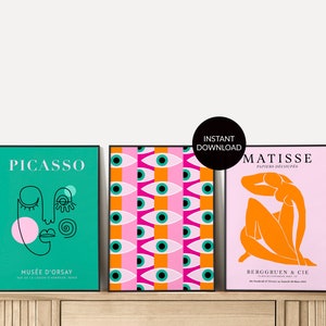 Set of 3 Wall Art Set. Matisse Poster. Abstract Art. Picasso Poster ...