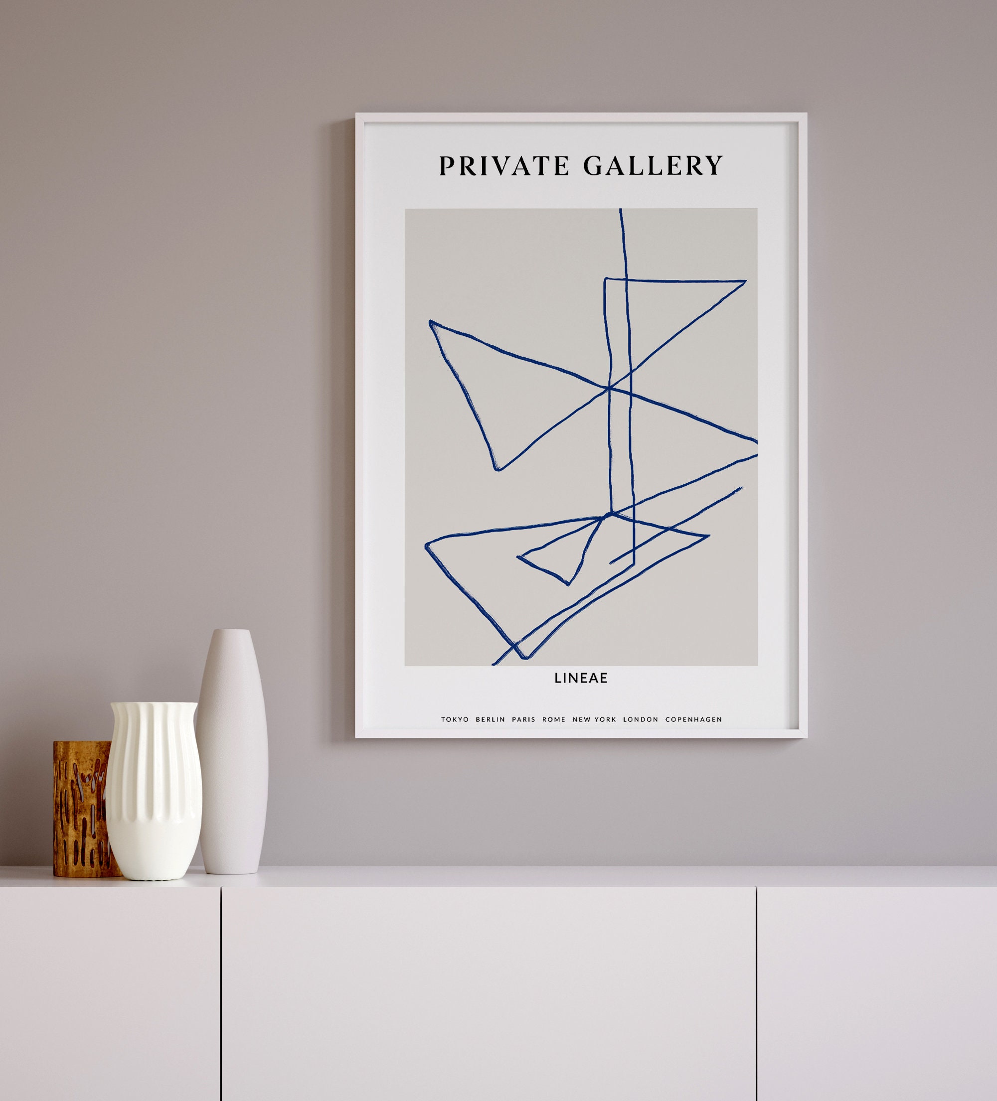 Abstract Lines Art Gallery Poster Blue Lines Fine Art | Etsy