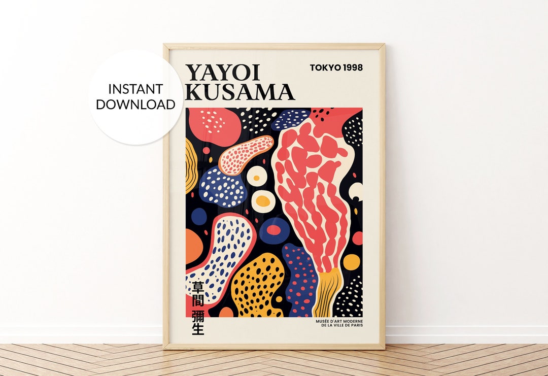 Yayoi Kusama Print. Colorful Wall Art. Exhibition Gallery Poster ...