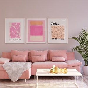 Set of 6, Pastel Wall Art Gallery. Pastel Pink Wall Set. Pink Collage ...