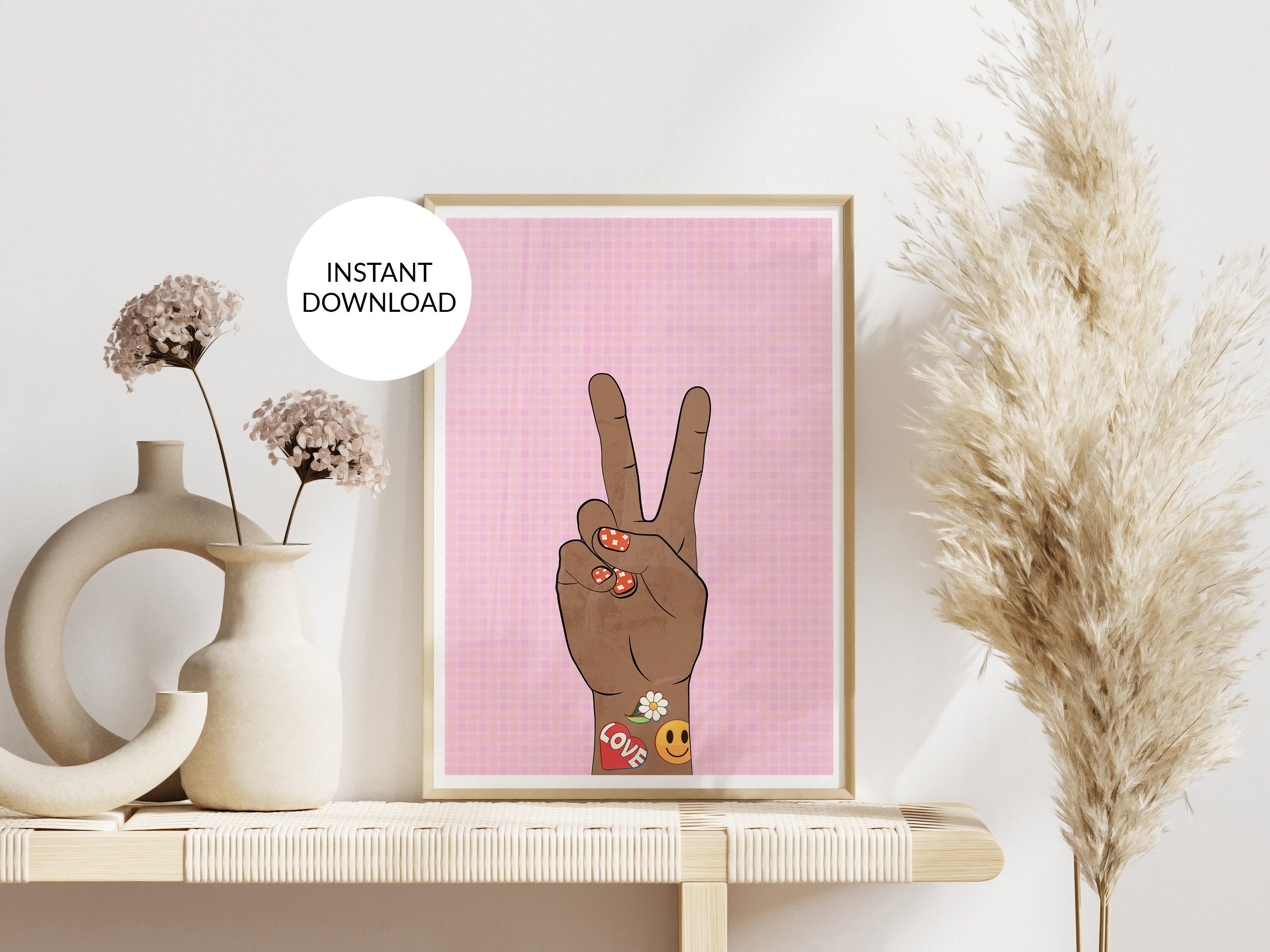 Pink Peace Sign Clip Art