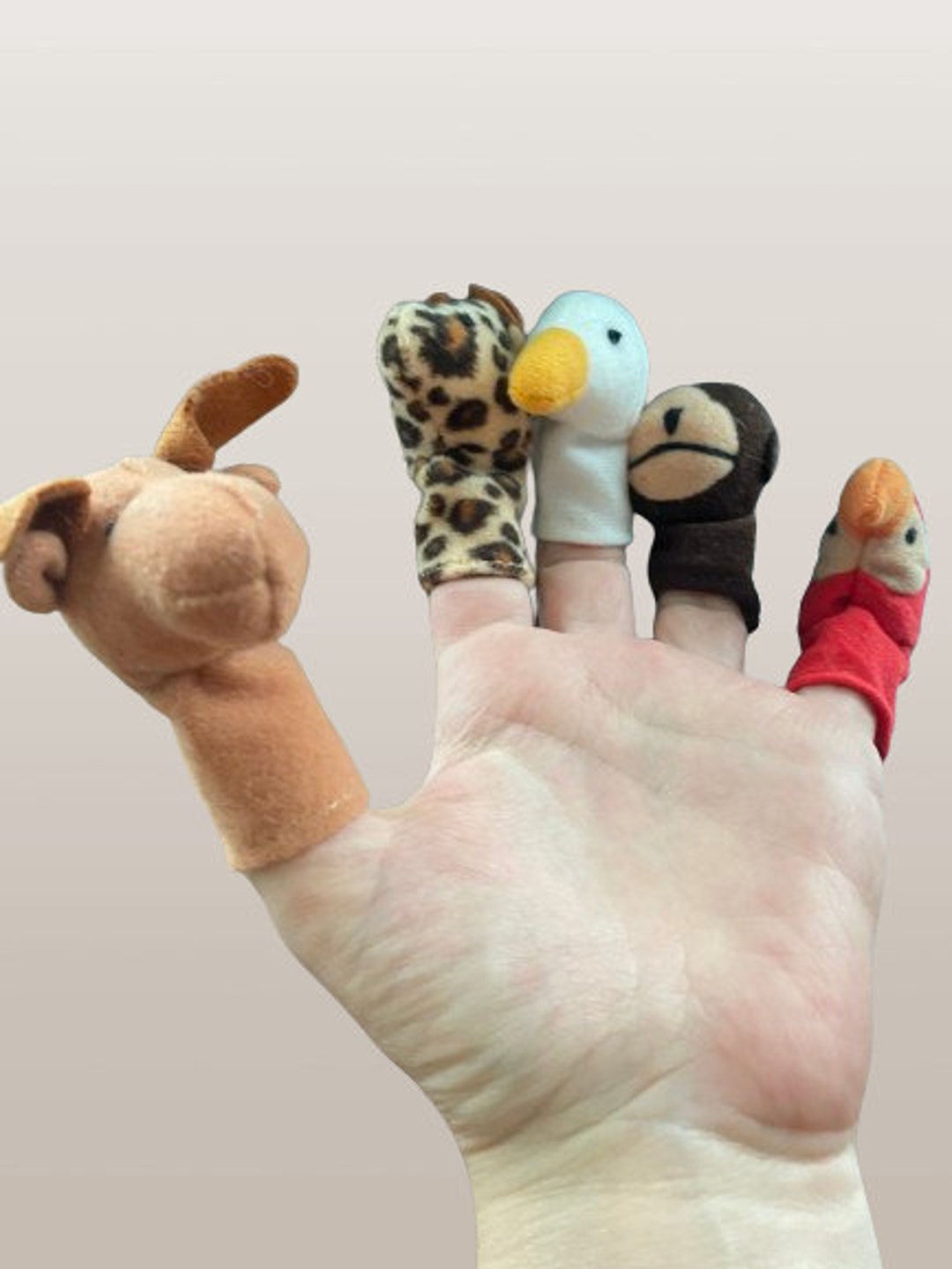 Safari Animals Finger Puppets, Set of 5 Finger Puppets, Finger Puppets ...