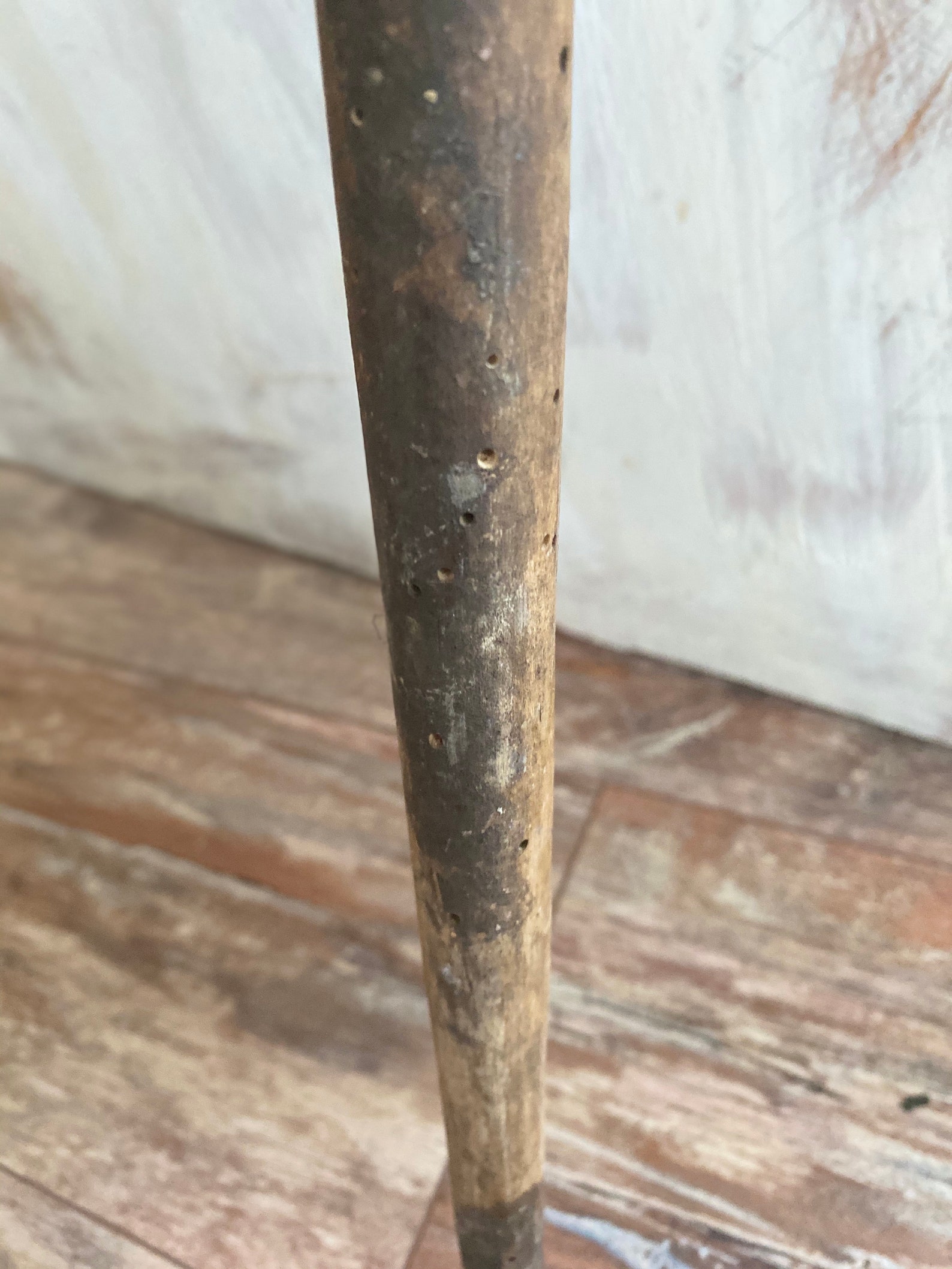 Rare Vintage Wooden Distaff, Primitive Wooden Stick for Manual Spinning ...