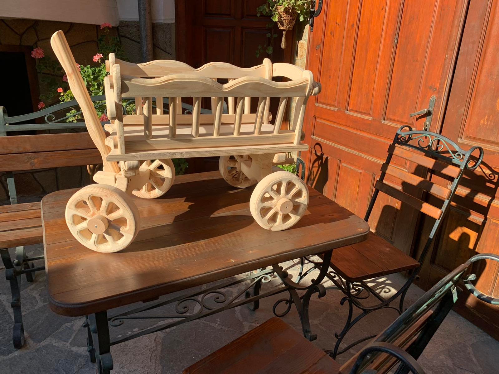 Handmade Wooden Pull Along Cart, Wooden Wagon, Handcrafted Wood ...