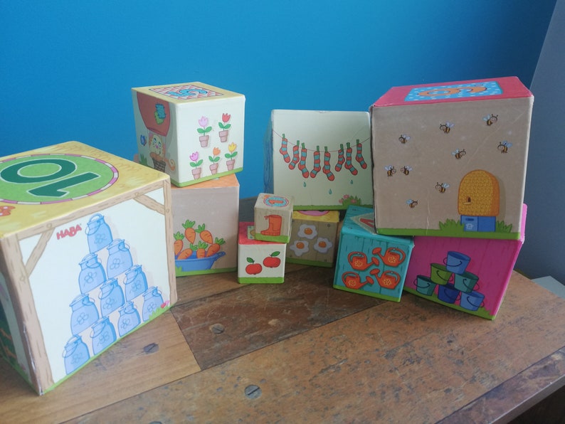 Vintage Children Stacking Blocks Stacking Cubes Nesting | Etsy