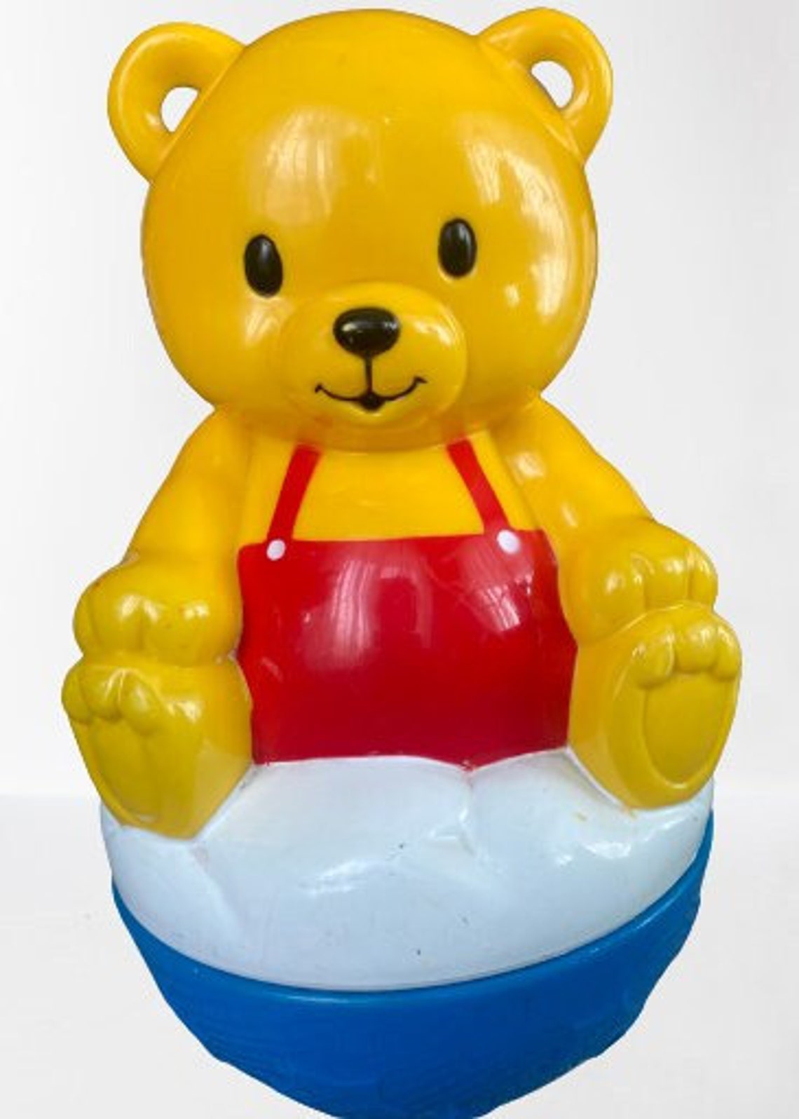 Vintage Roly Poly Bear. Nevalyashka. Musical Doll. Plastic Bear Toy. Roly Poly Toy. Jingles ...