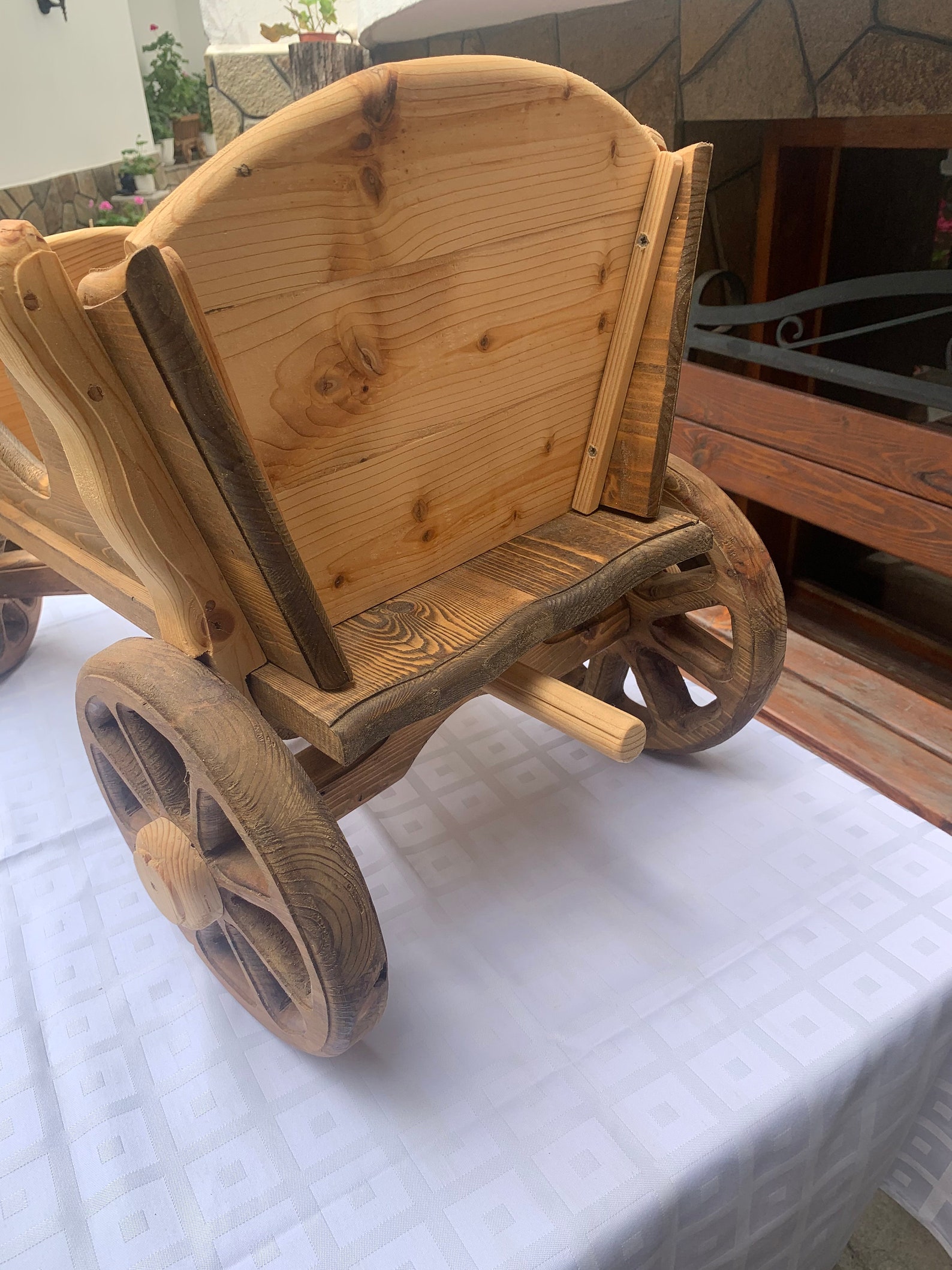 Handmade Wooden Pull Along Cart, Wooden Wagon, Handcrafted Wood ...