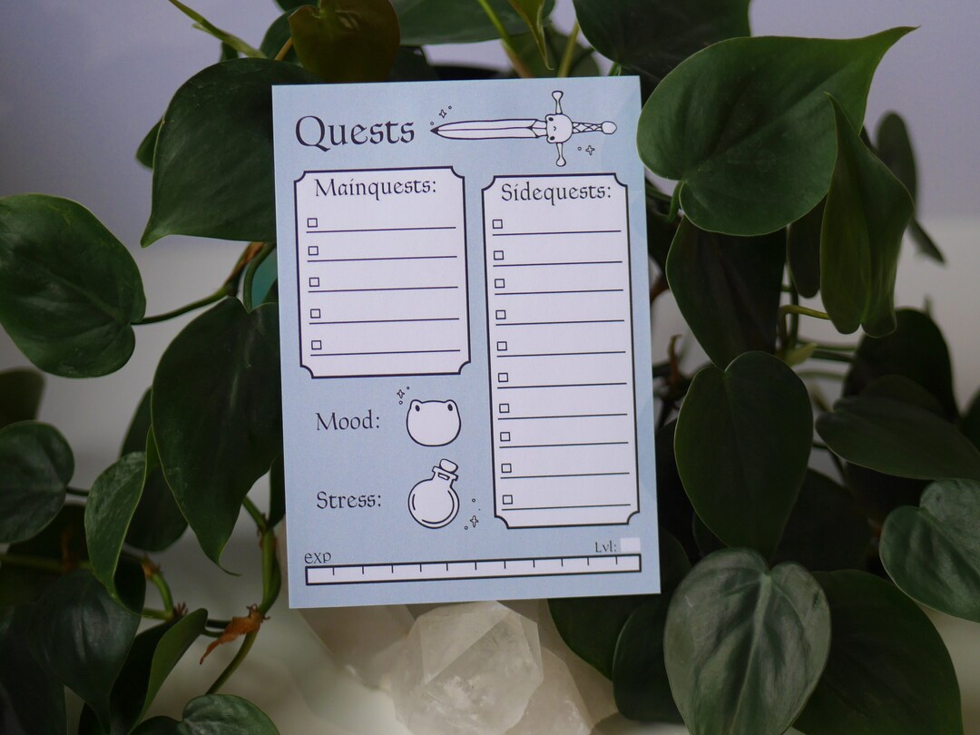 Questlist To-do Block, Notepad - Etsy