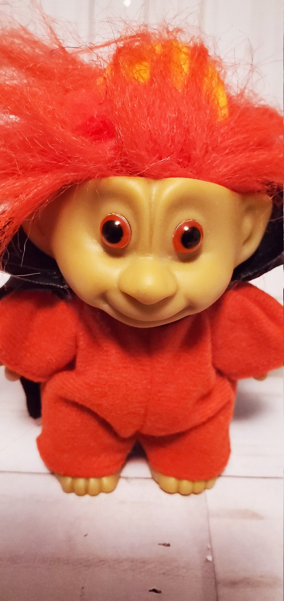 Vintage 1990 Devil Troll Red Suit & Hair Black Cape and | Etsy