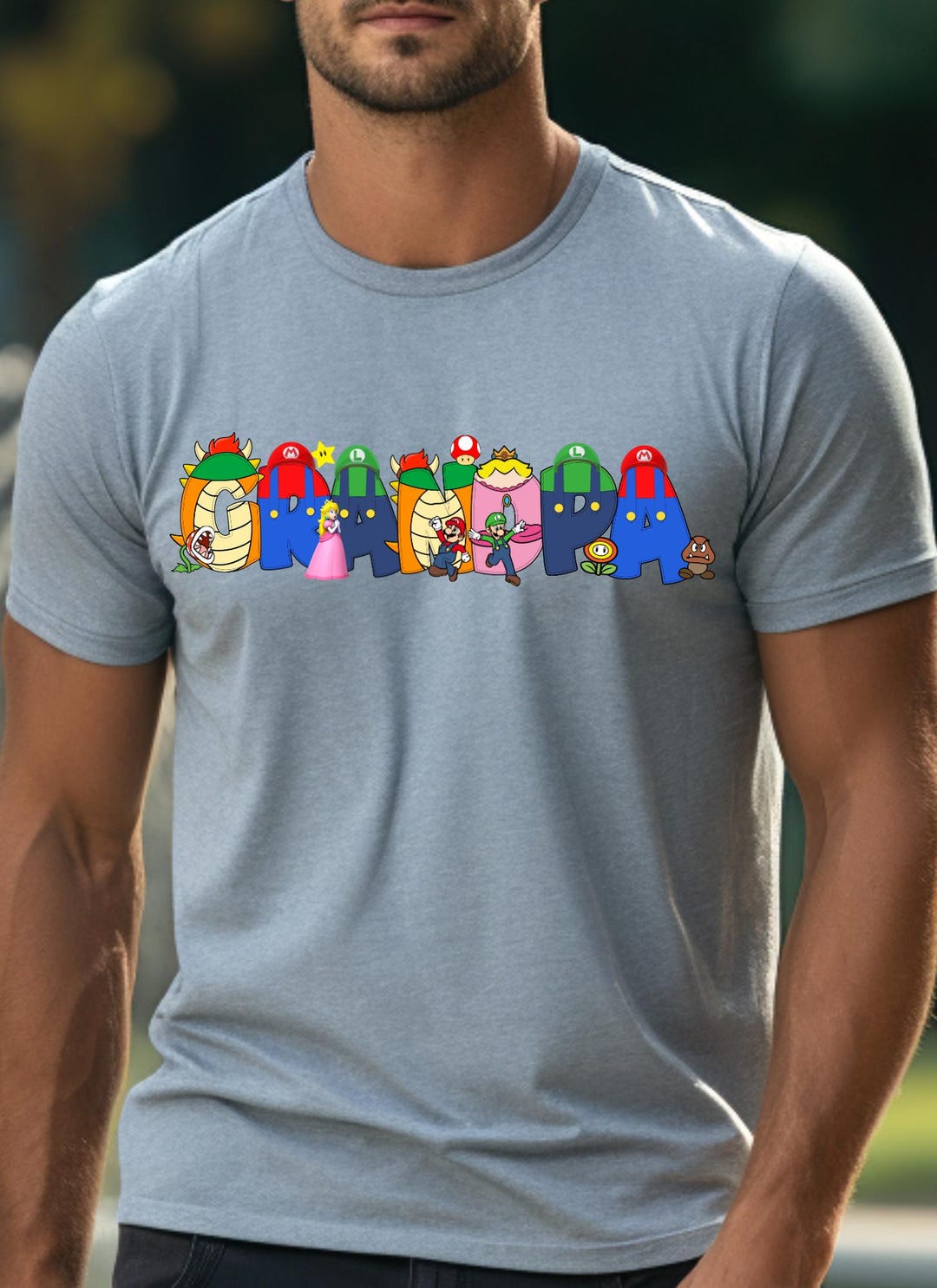 Grandpa Mario PNG. Super Mario Digital Download. Birthday Tee. - Etsy
