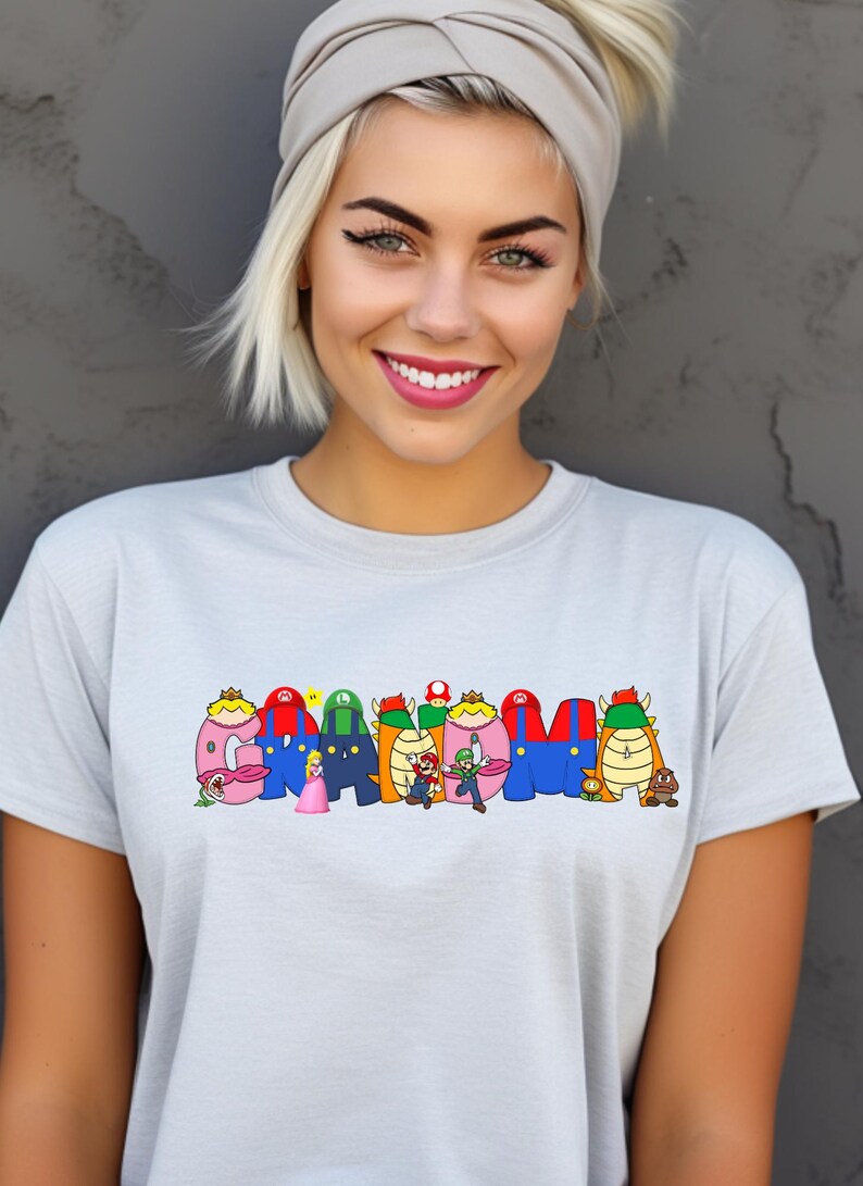Super Mario Grandma Png. Digital Download for Birthday Tee - Etsy