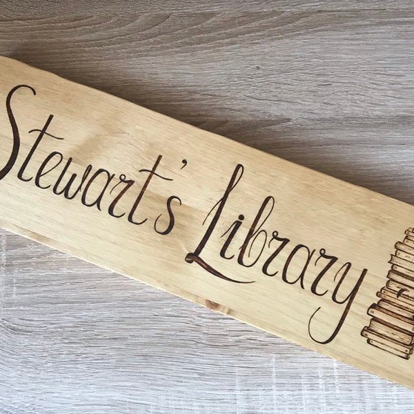 Library Sign - Etsy