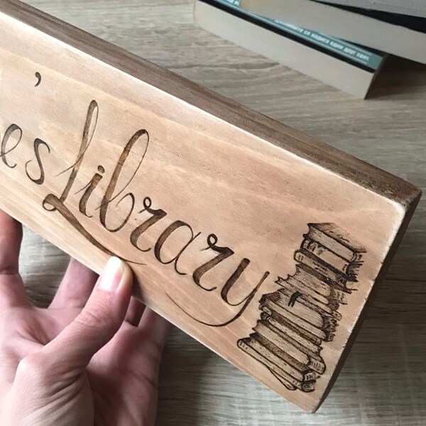 Wood Library - Etsy